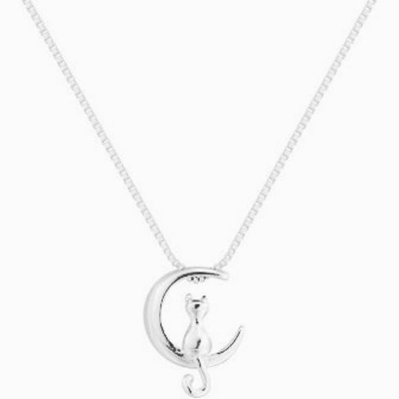 Accessories | Cat On The Moon Necklace | Poshmark